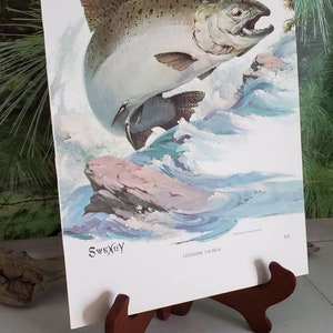 Vintage Fred Sweney Brook Trout Art: Signed Fish Print Wall Decor #4412 ...