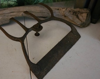 5 Tine Spade Shaped Push Plow Cultivator Rusty Steampunk Decor Garden ...