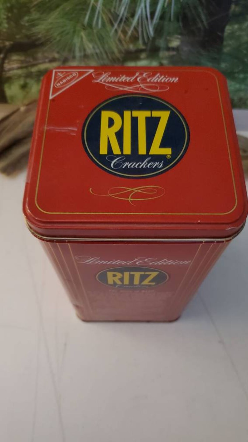 1987 Ritz Cracker Tin Red Yellow & Blue / Vintage Cracker Tin - Etsy