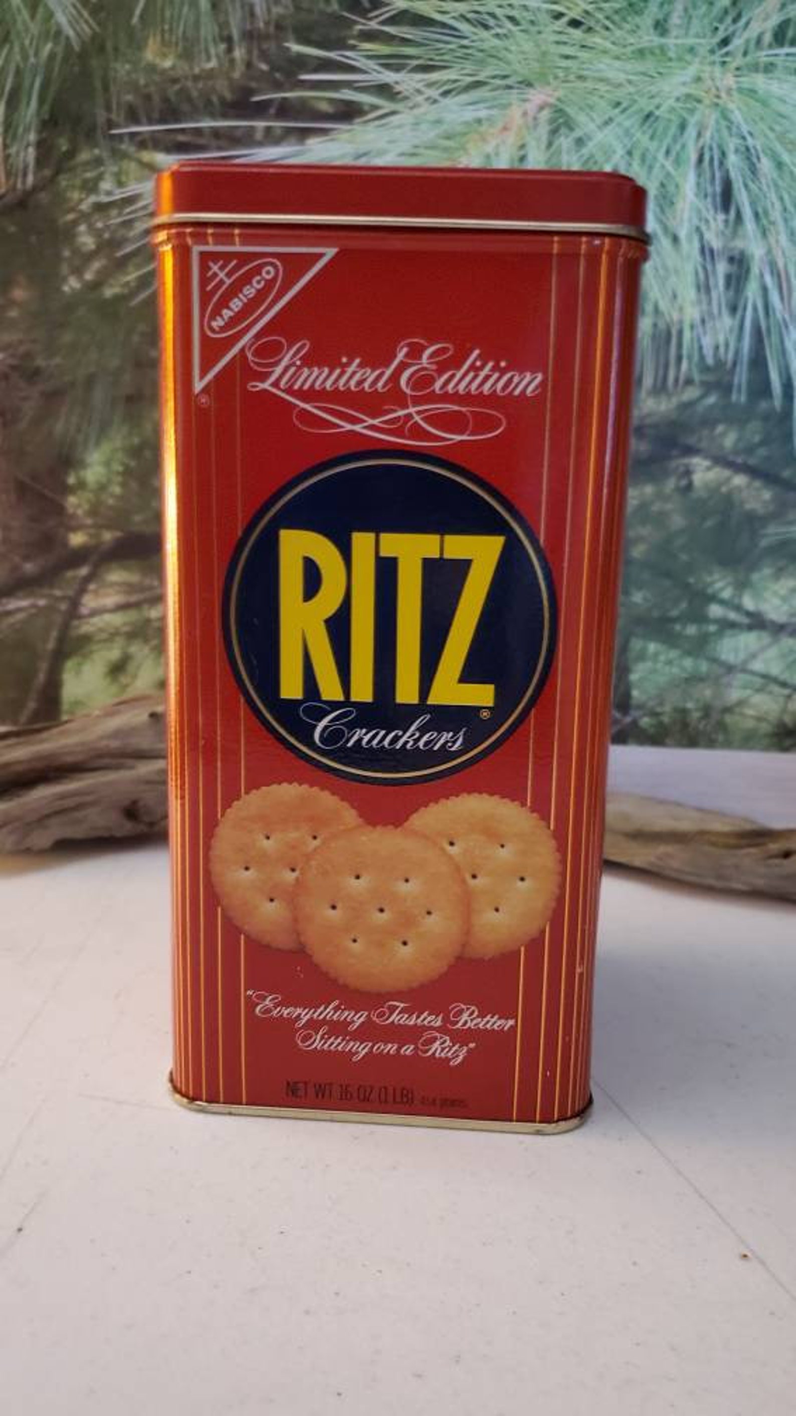 1987 Ritz Cracker Tin Red Yellow & Blue / Vintage Cracker Tin - Etsy