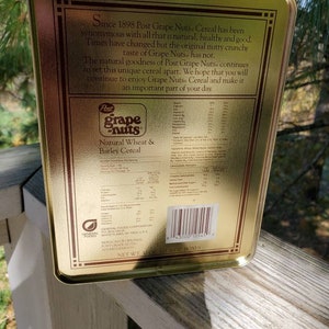 1980s Post Grape Nuts Cereal Tin: Retro Kitchen Storage #1324 - Etsy