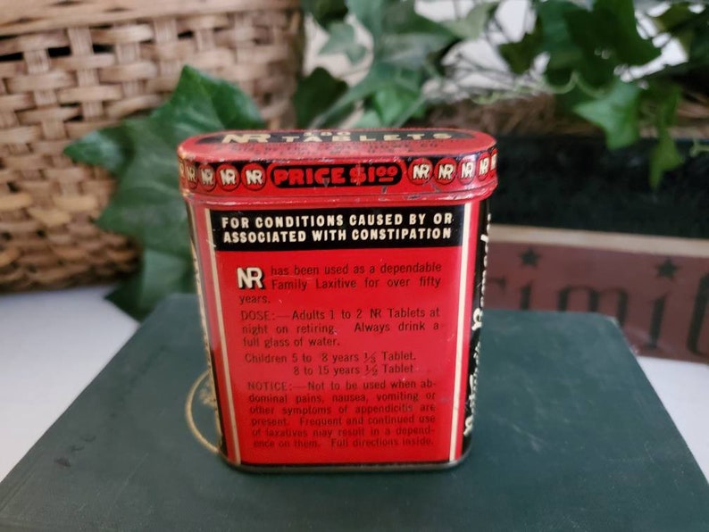 Antique Nature's Remedy NR Tablets Vegetable Laxative Tin / Collectible ...