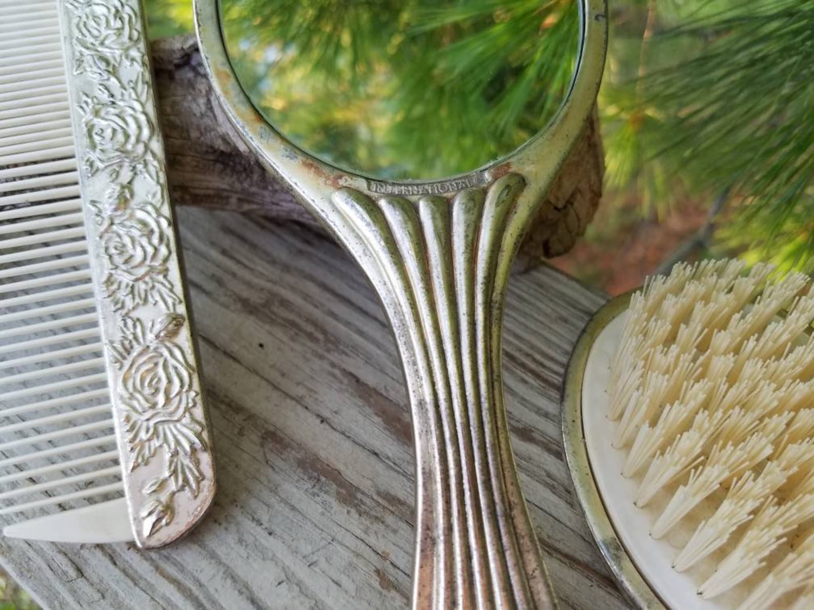 3 Piece Vanity Set Silver Plate International Silver Company - Etsy