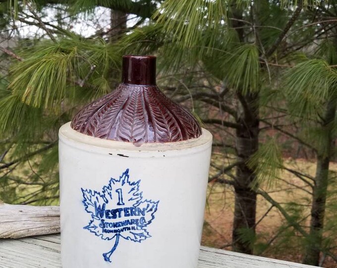 Antique Western Stoneware Jug / 1 Gallon Moonshine Jug With Fern ...