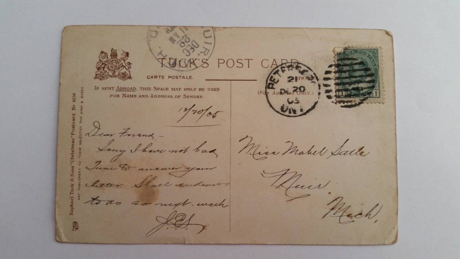 Antique Raphael Tuck & Sons Christmas Greetings Postcard Woman - Etsy