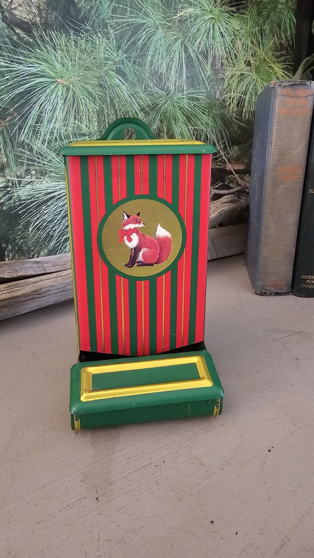 Vintage Metal Fox Matchbox Holder: Red & Green Cabin Decor #4484 - Etsy