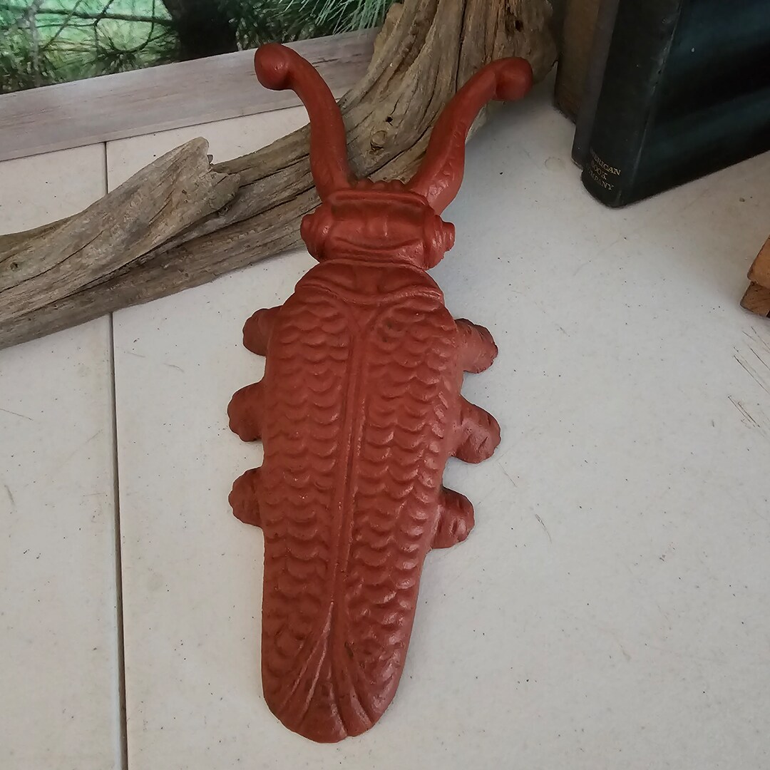 Cast Iron Beetle Boot Jack Painted Rustic Red Country Farmhouse Home ...