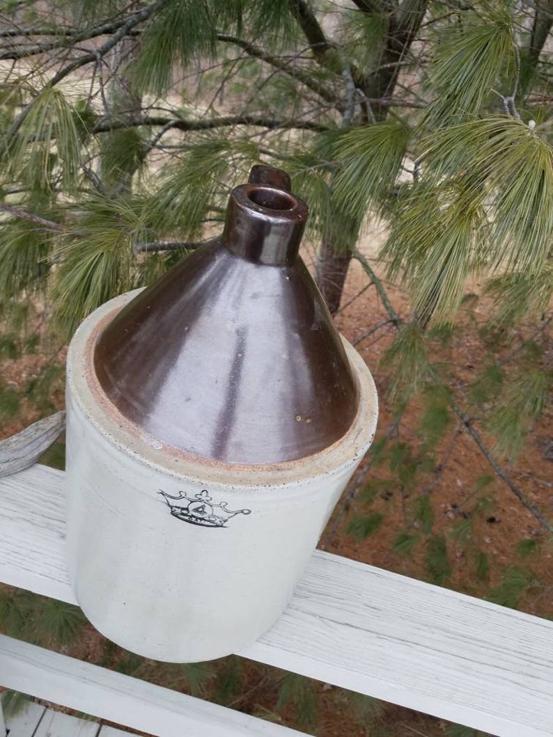 Antique Stoneware Crown 4 Gallon Jug Rustic Primitive Home - Etsy