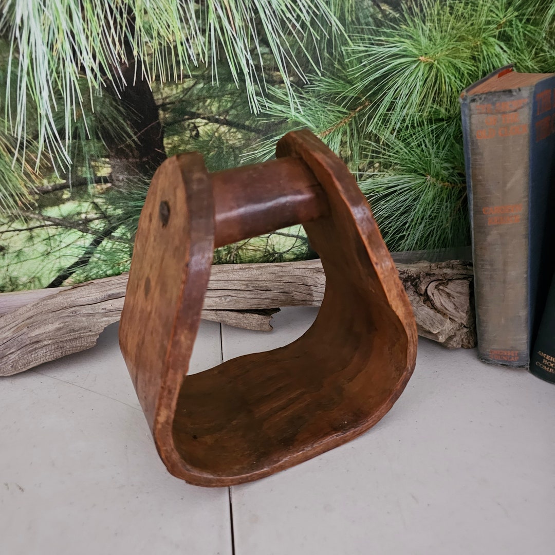 Wide Old Bentwood Single Stirrup Primitive Wood Stirrup Rustic ...