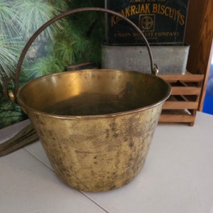 Antique 1851 Spun Solid Brass Bucket Iron Swing Bail Handle: Rustic ...