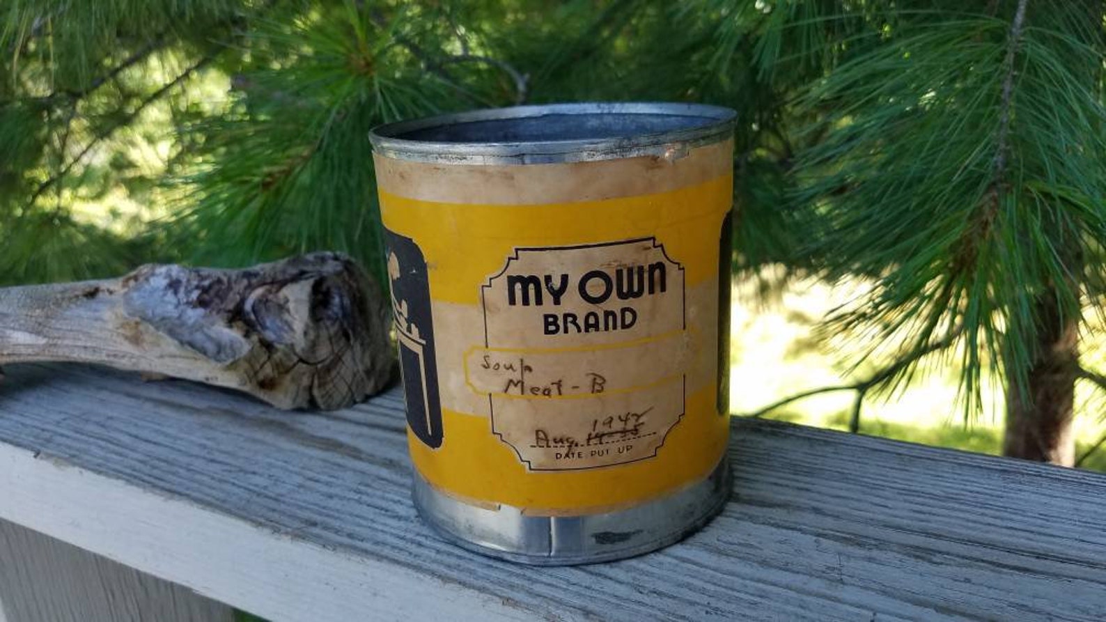 Antique Canning Tin "my Own Brand" Can With Paper Label, No Lid, Used ...