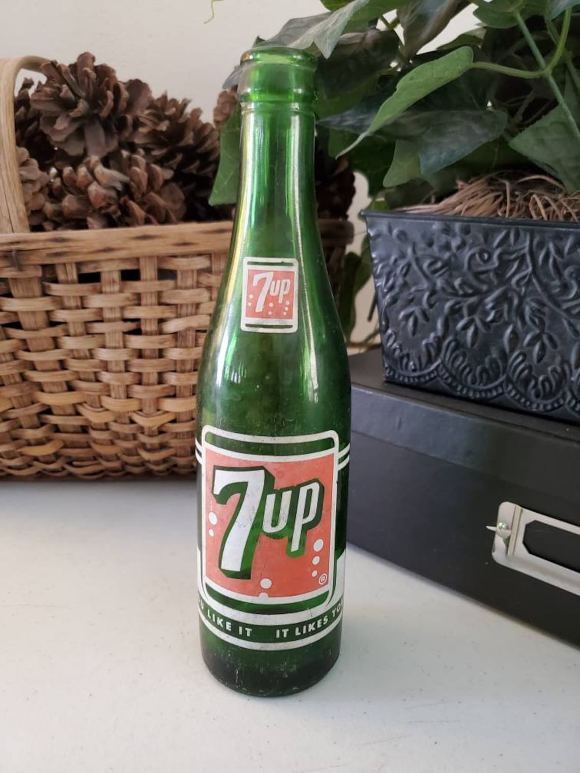 7 UP Green Glass Soda Bottle 10 Ounce 7 UP Bottle From 1963 - Etsy