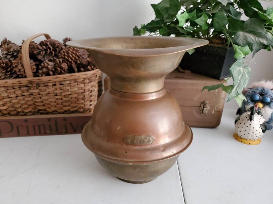 Brass & Copper Spittoon GOLDFIELD HOTEL, Nevada / Vintage Reproduction ...