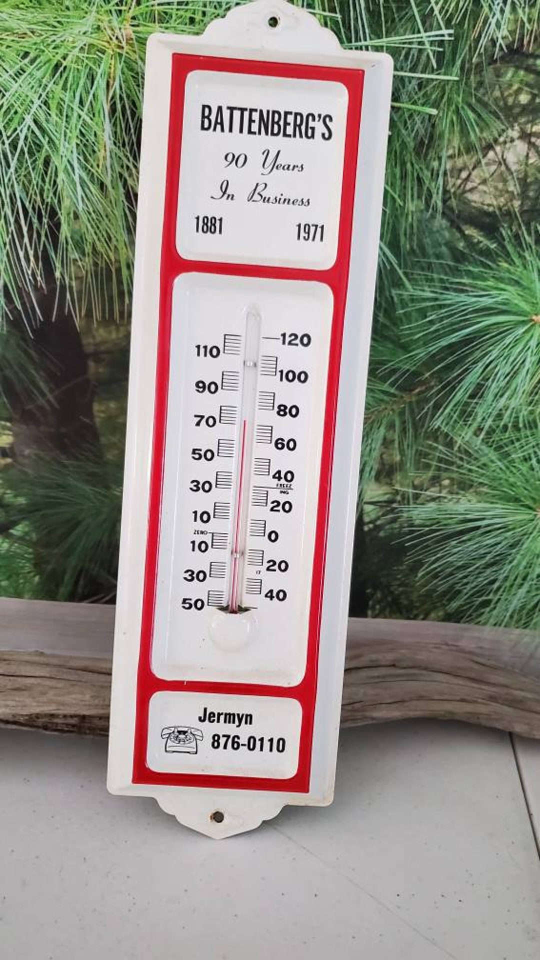 Enamel & Metal Thermometer BATTENBERG'S 90 Years in Business 1970s ...