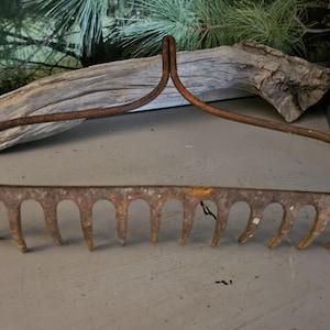 Rustic Cast Iron Rake Head: Distressed Farmhouse Garden Tool - Etsy