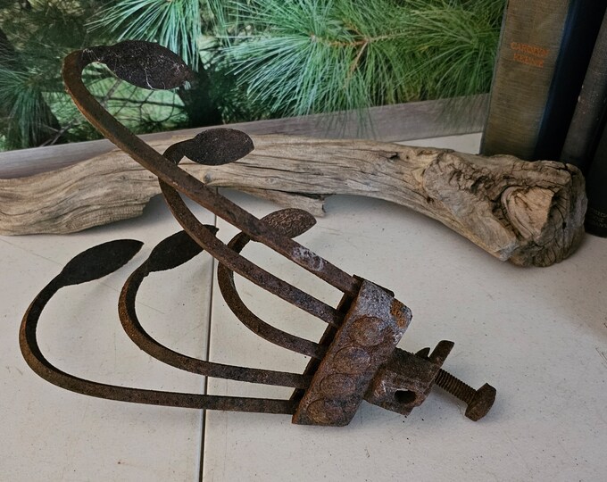 5 Tine Spade Shaped Push Plow Cultivator Rusty Steampunk Decor Garden ...