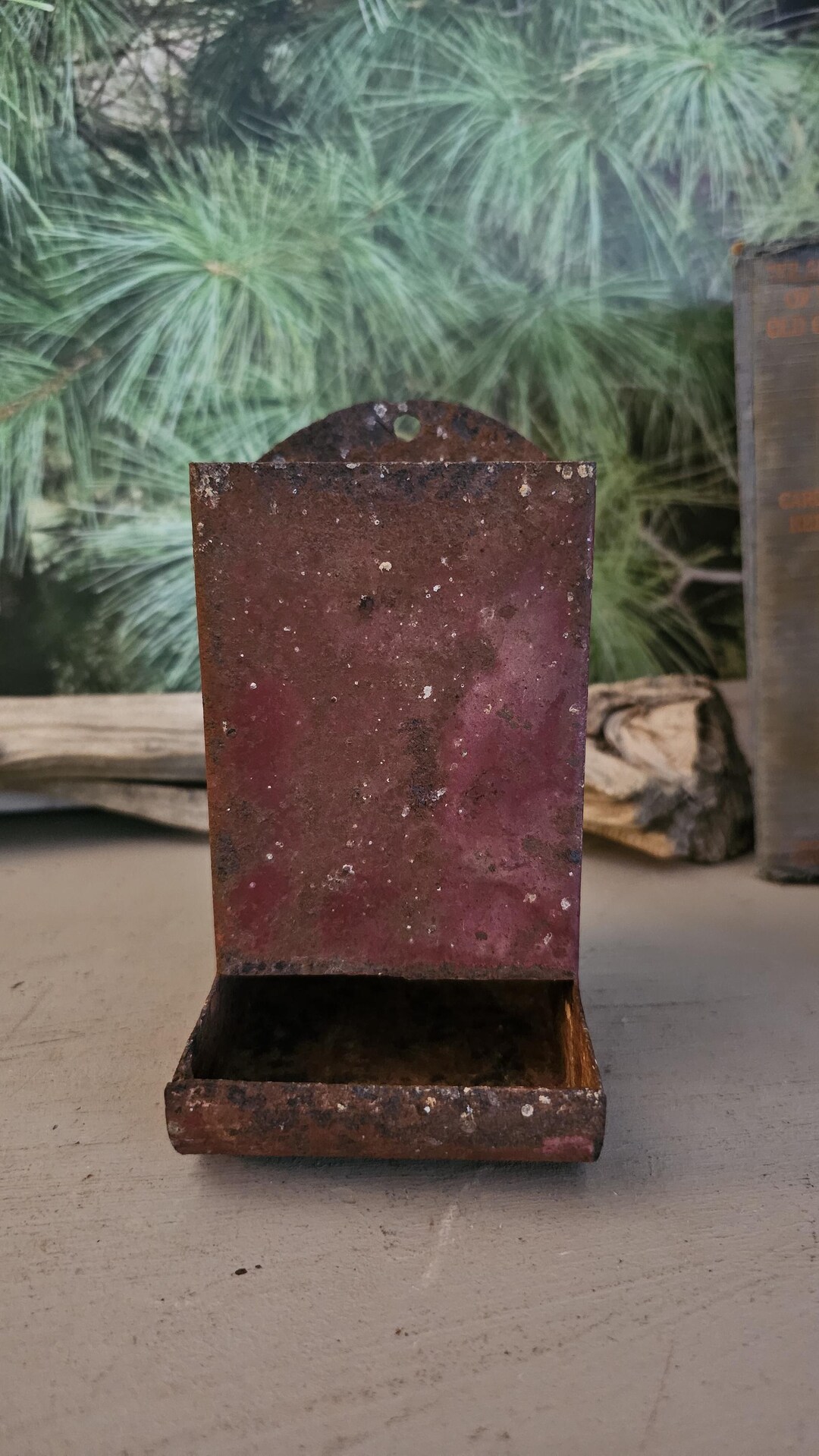 Distressed Red Steel Matchbox Holder: Rustic Farmhouse Decor #4621 - Etsy
