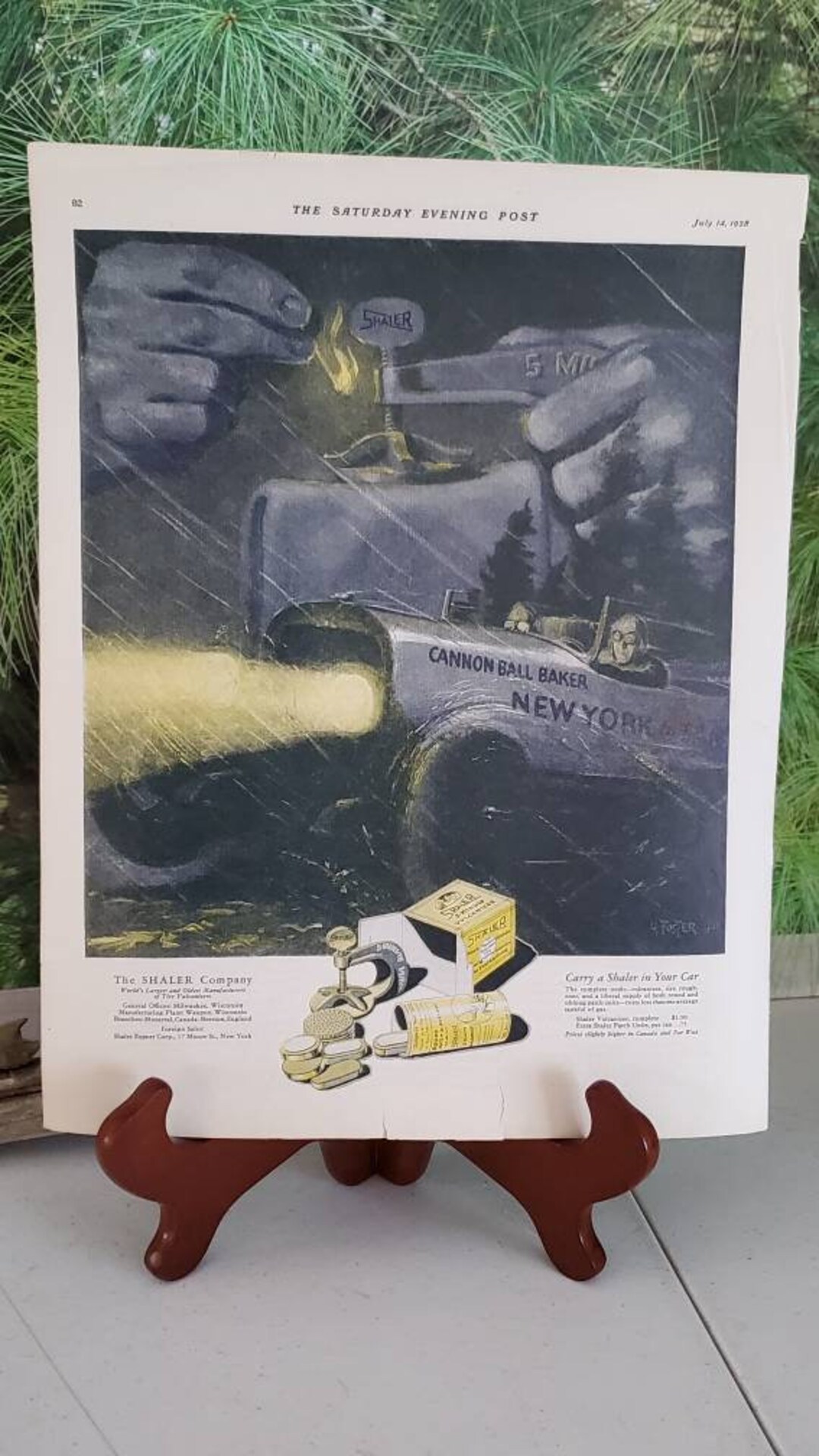 1928 Magazine Ad Cannon Ball Baker & Shaler Company Auto Parts Man Cave ...