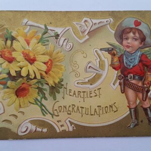 Heartiest Congratulations Little Cowboy With Guns & Hearts - Etsy