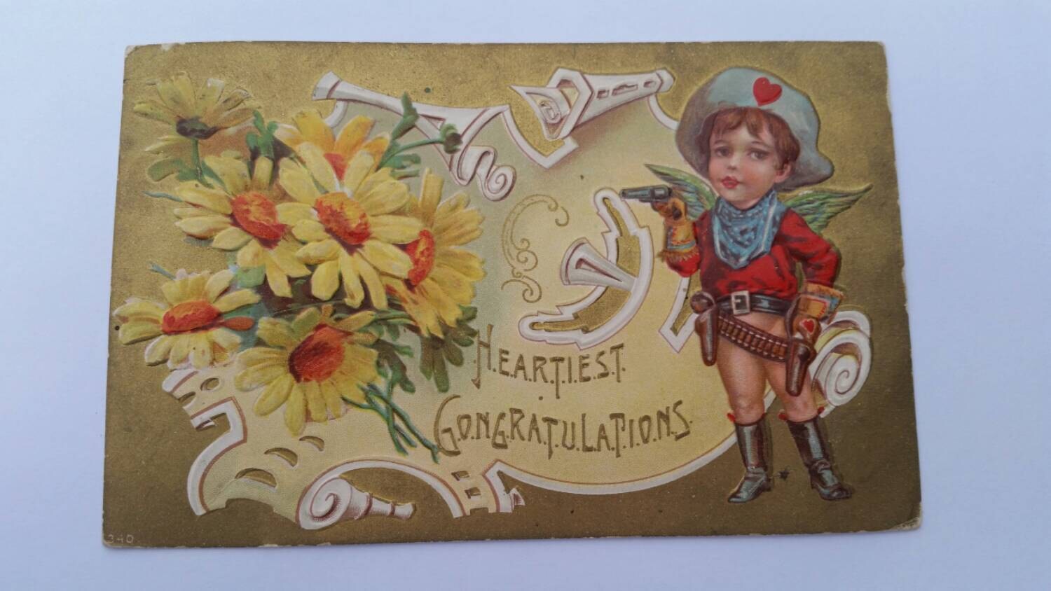 Heartiest Congratulations Little Cowboy With Guns & Hearts - Etsy