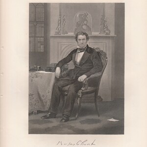 Rufus Choate Antique Steel Engraving National Portrait Gallery Eminent ...