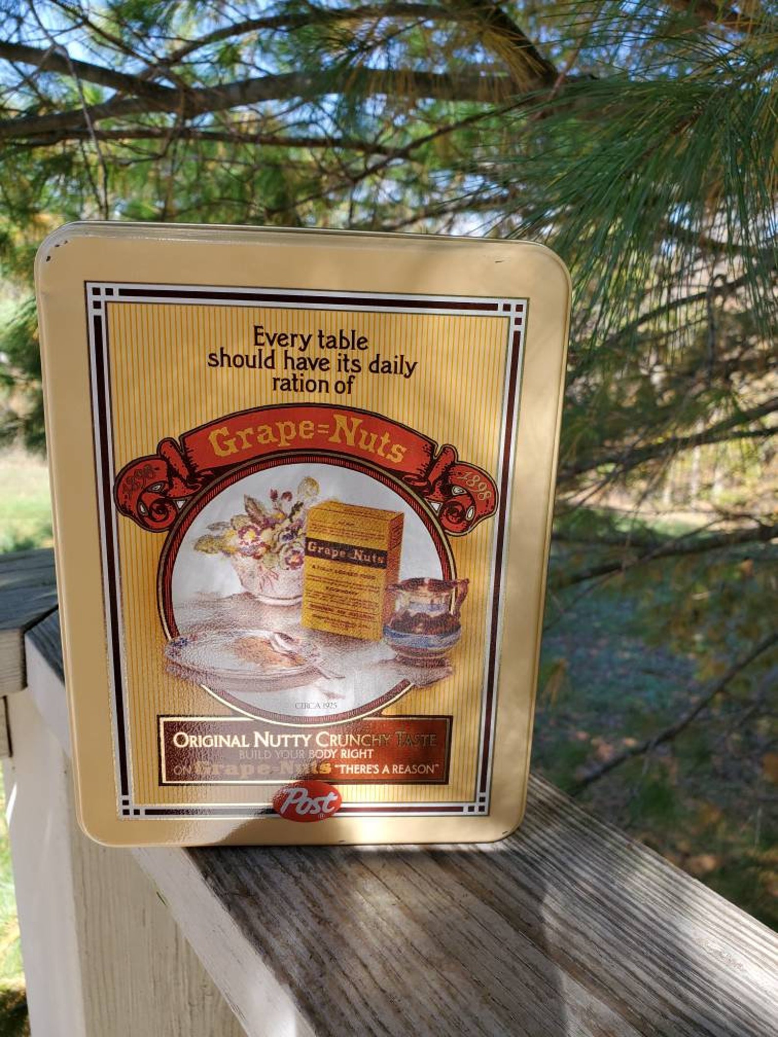 1980s Post Grape Nuts Cereal Tin: Retro Kitchen Storage #1324 - Etsy