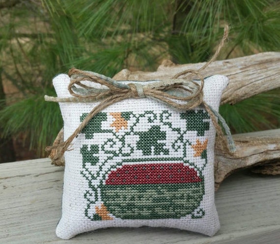 Watermelon Completed Cross Stitch Summer Cupboard Tuck / | Etsy