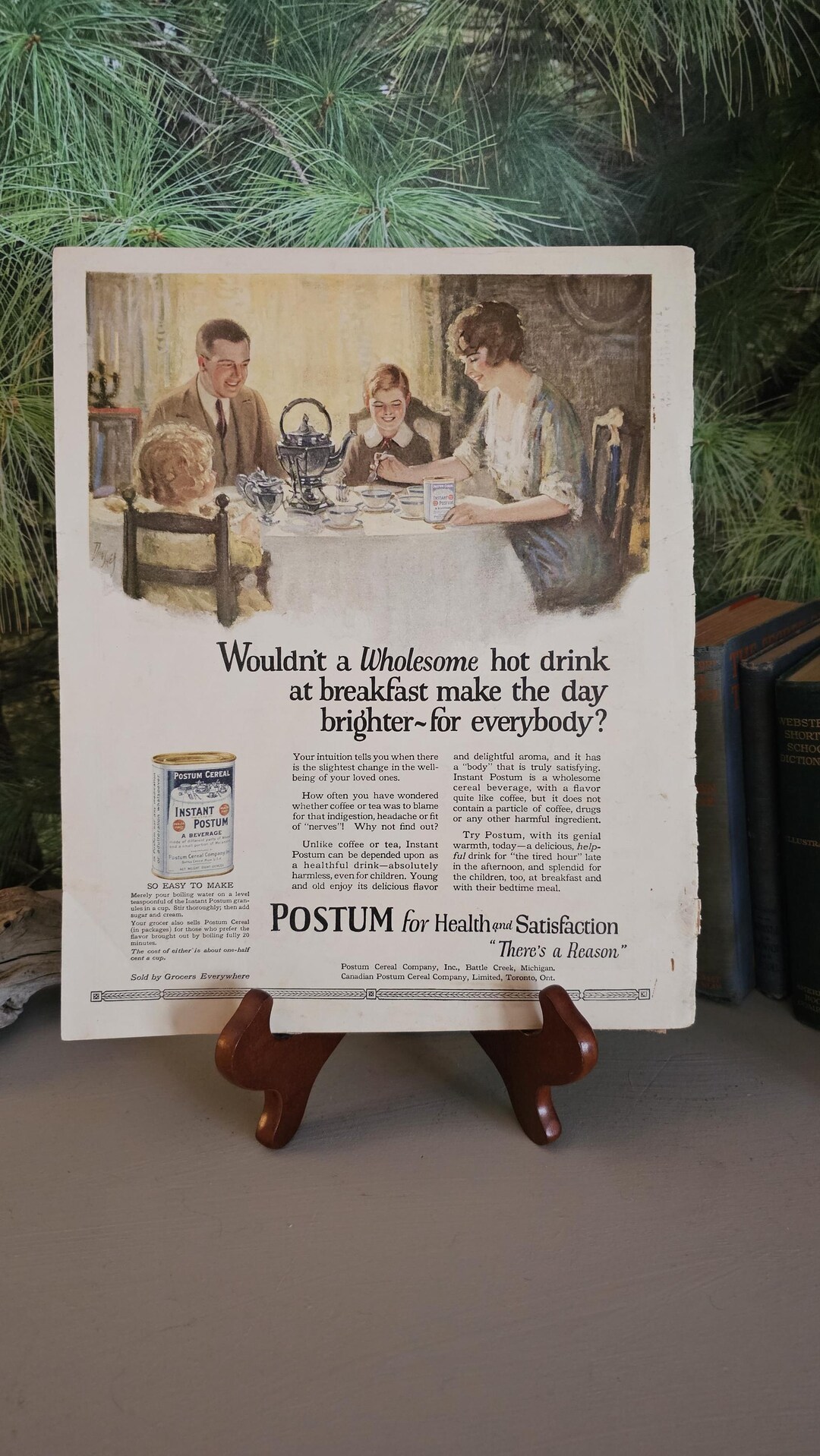 Original 1920s Antique Magazine Ad INSTANT POSTUM Illustrator- Don Shae ...