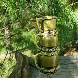 Green Ceramic Stacking Measuring Cups / Set of 3 Ceramic Measuring Cups ...