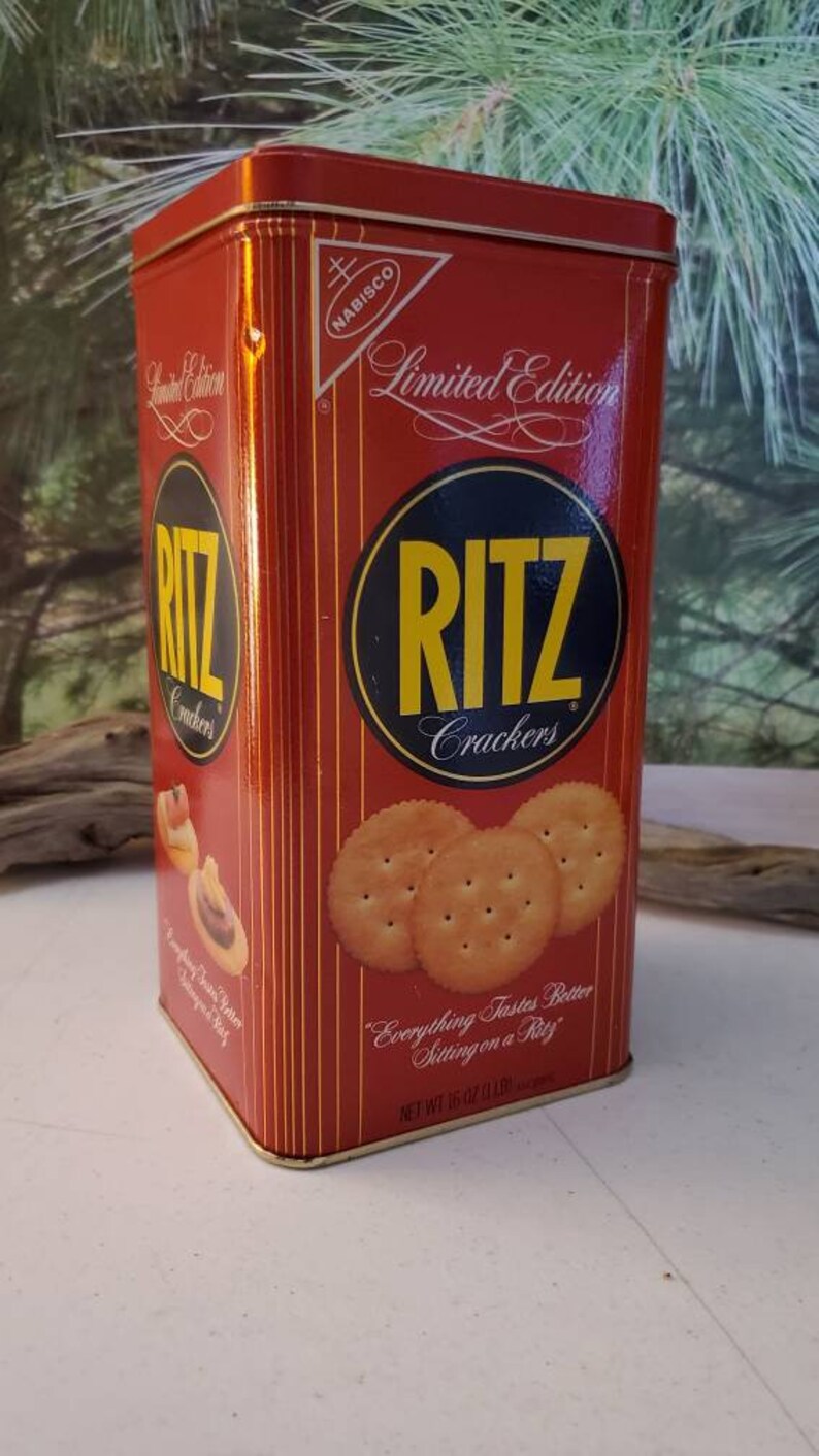 1987 Ritz Cracker Tin Red Yellow & Blue / Vintage Cracker Tin - Etsy