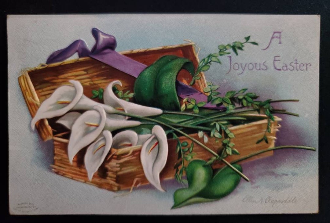 A Joyous Easter Ellen Clapsaddle Artist Signed Antique Postcard With ...