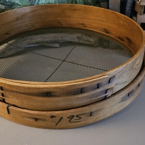 Old Round Bentwood Grain Sieve Wood & Wire Farmhouse Sifter Rustic ...
