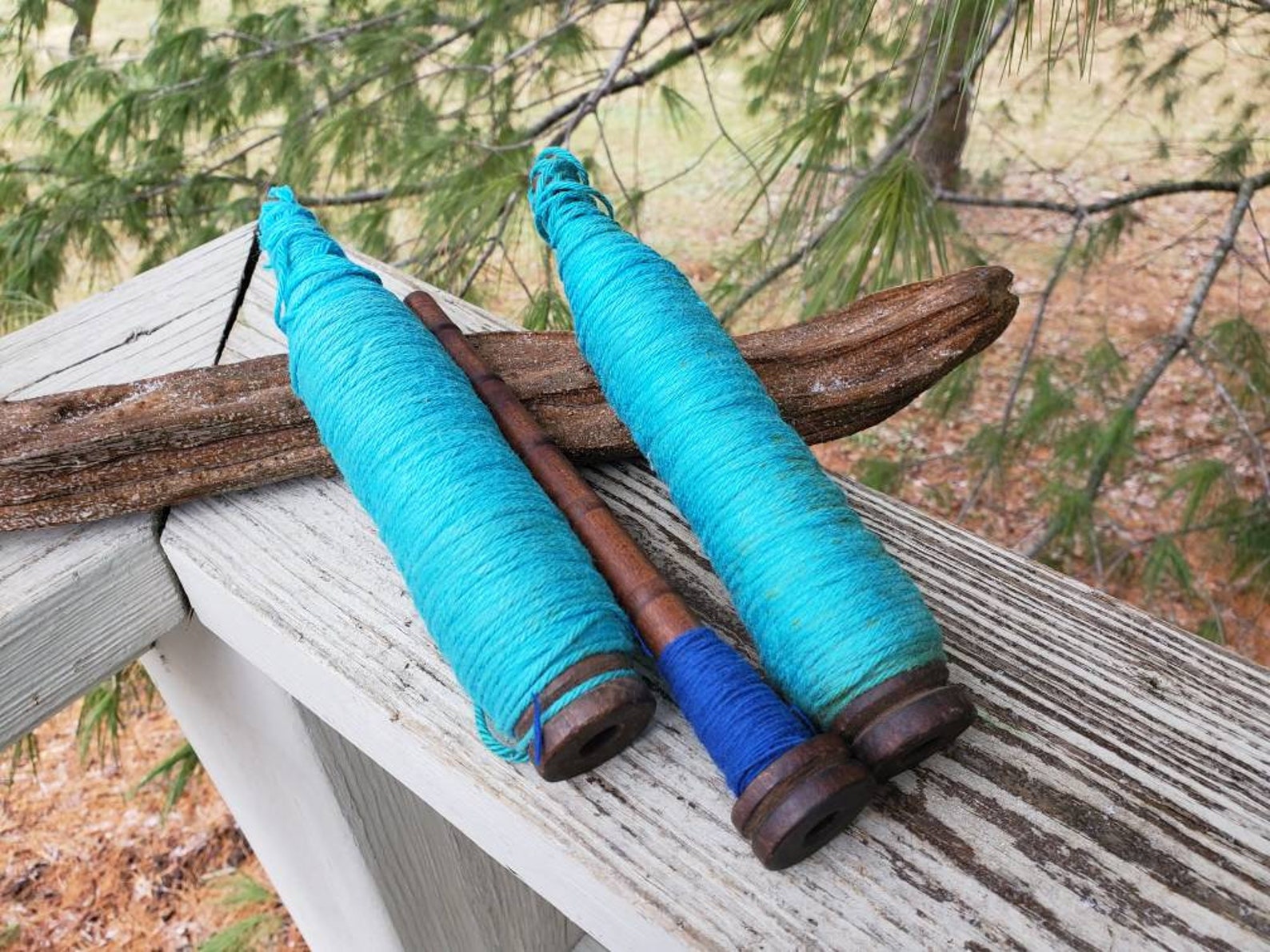 Set of 3 Antique Primitive Wood Thread Textile Spools / Rustic - Etsy