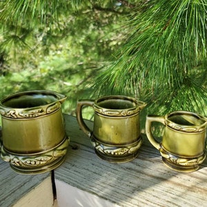 Green Ceramic Stacking Measuring Cups / Set of 3 Ceramic Measuring Cups ...