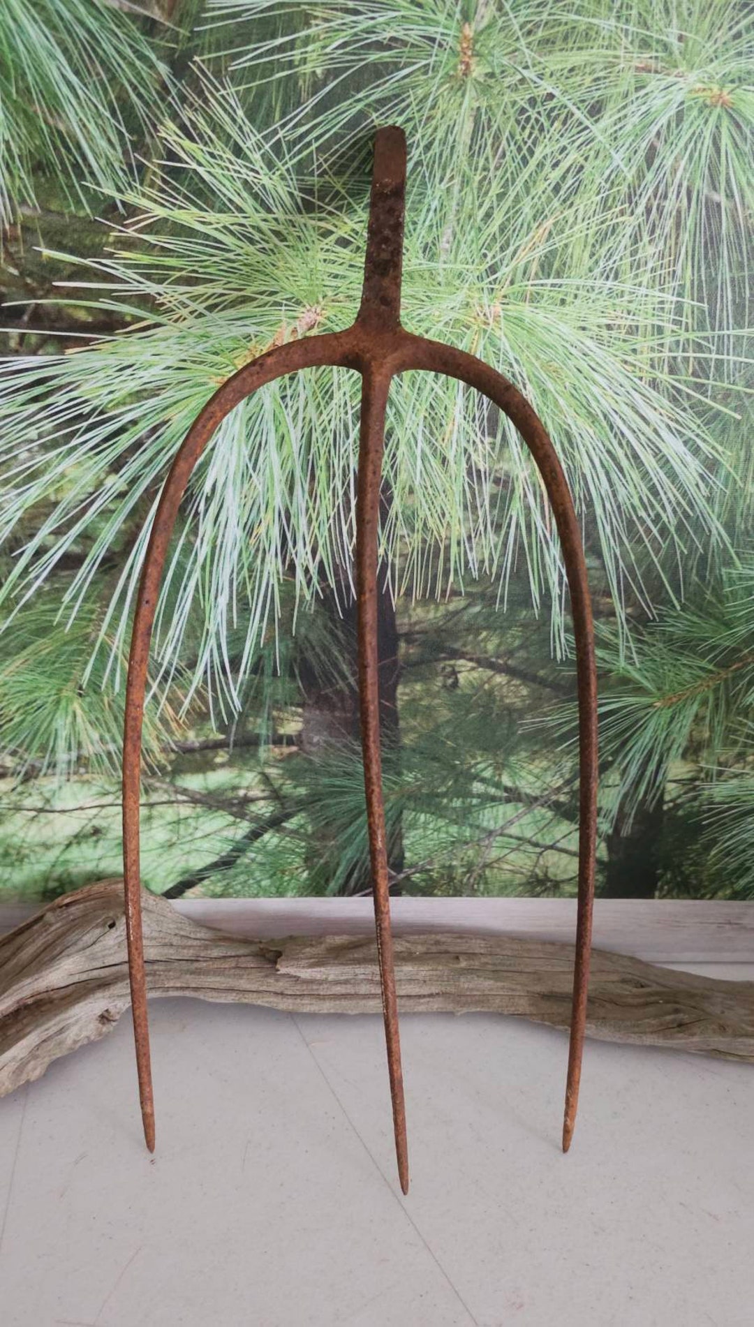 Old Rusty 3 Tine Pitchfork Head Cast Iron Vintage Farm Tool Farmhouse ...