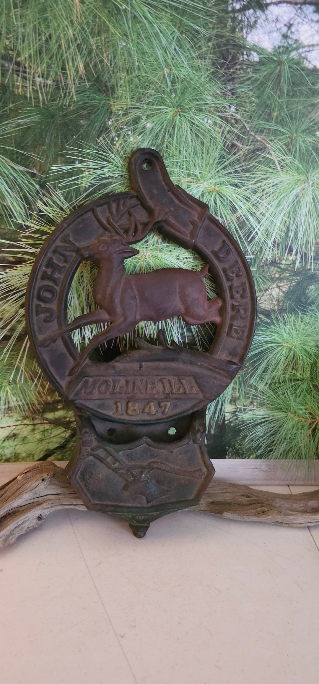 Antique Cast Iron John Deere Letter Holder: Antique Farm Advertising ...
