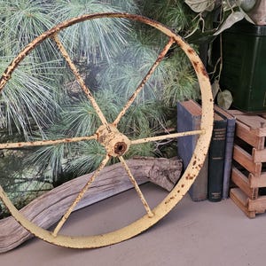 Yellow Iron Cultivator Implement Wheel 14 3/4 Inch Old Farm Wheel ...