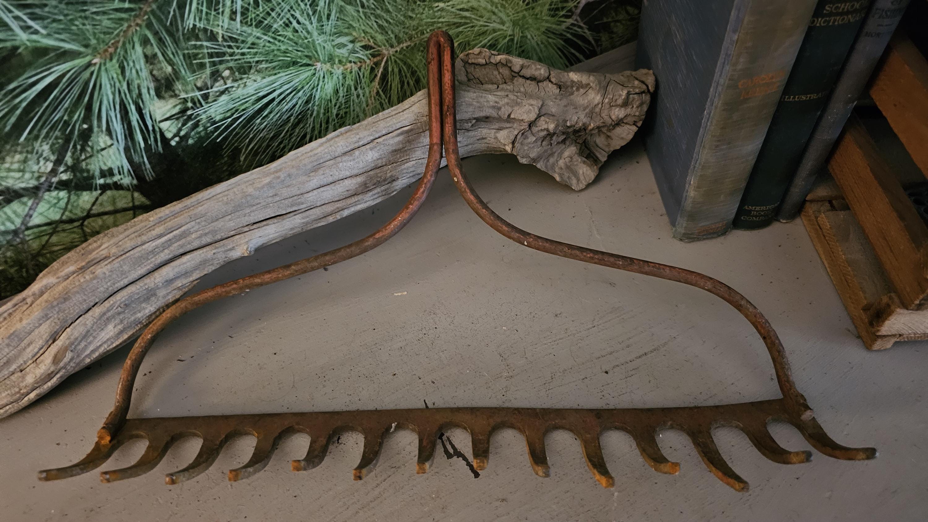 Rustic Cast Iron Rake Head: Distressed Farmhouse Garden Tool - Etsy