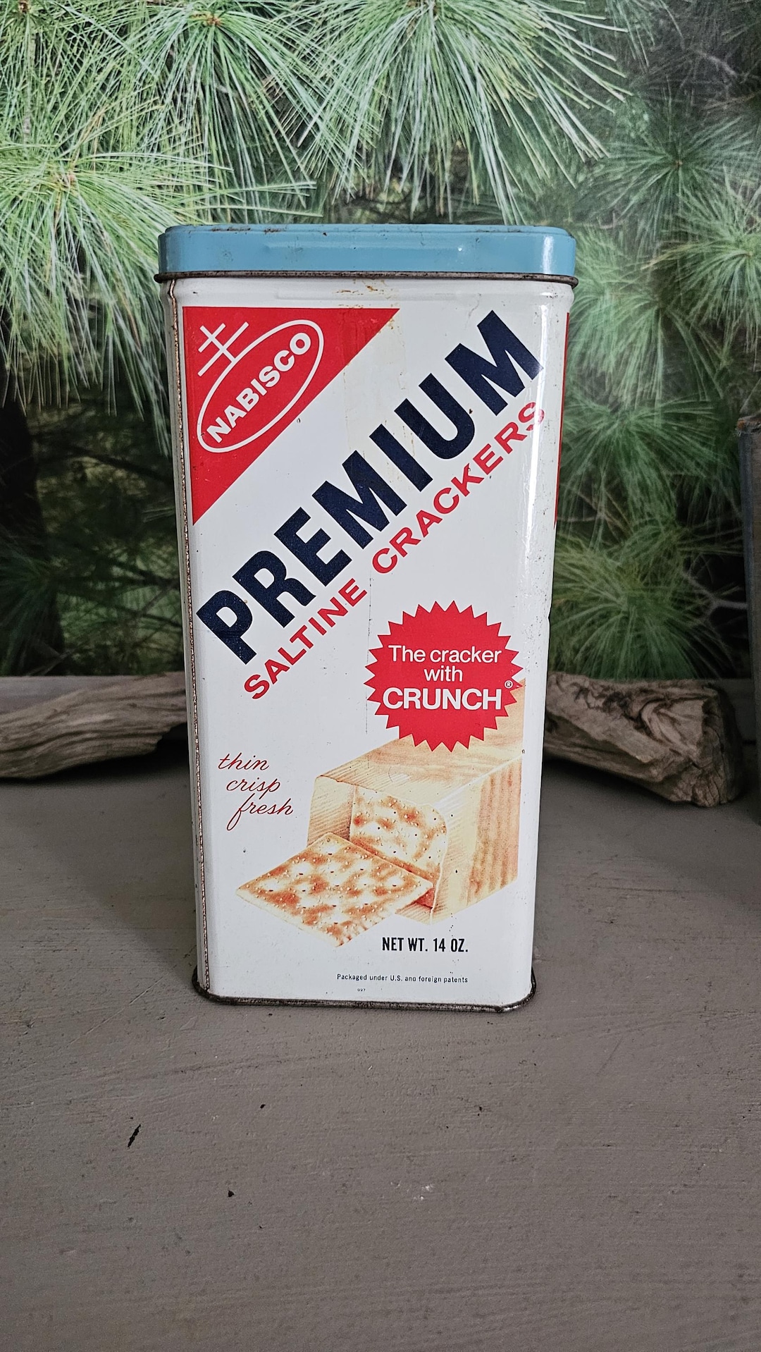 1969 Premium Saltine Cracker Tin From Nabisco 14 OZ Metal Saltine ...