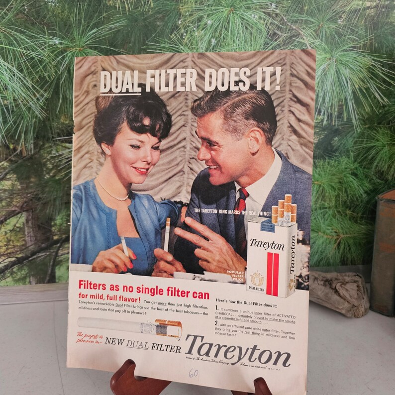 1950s Tareyton New Dual Filter Cigarettes Original Magazine Ad Vintage ...