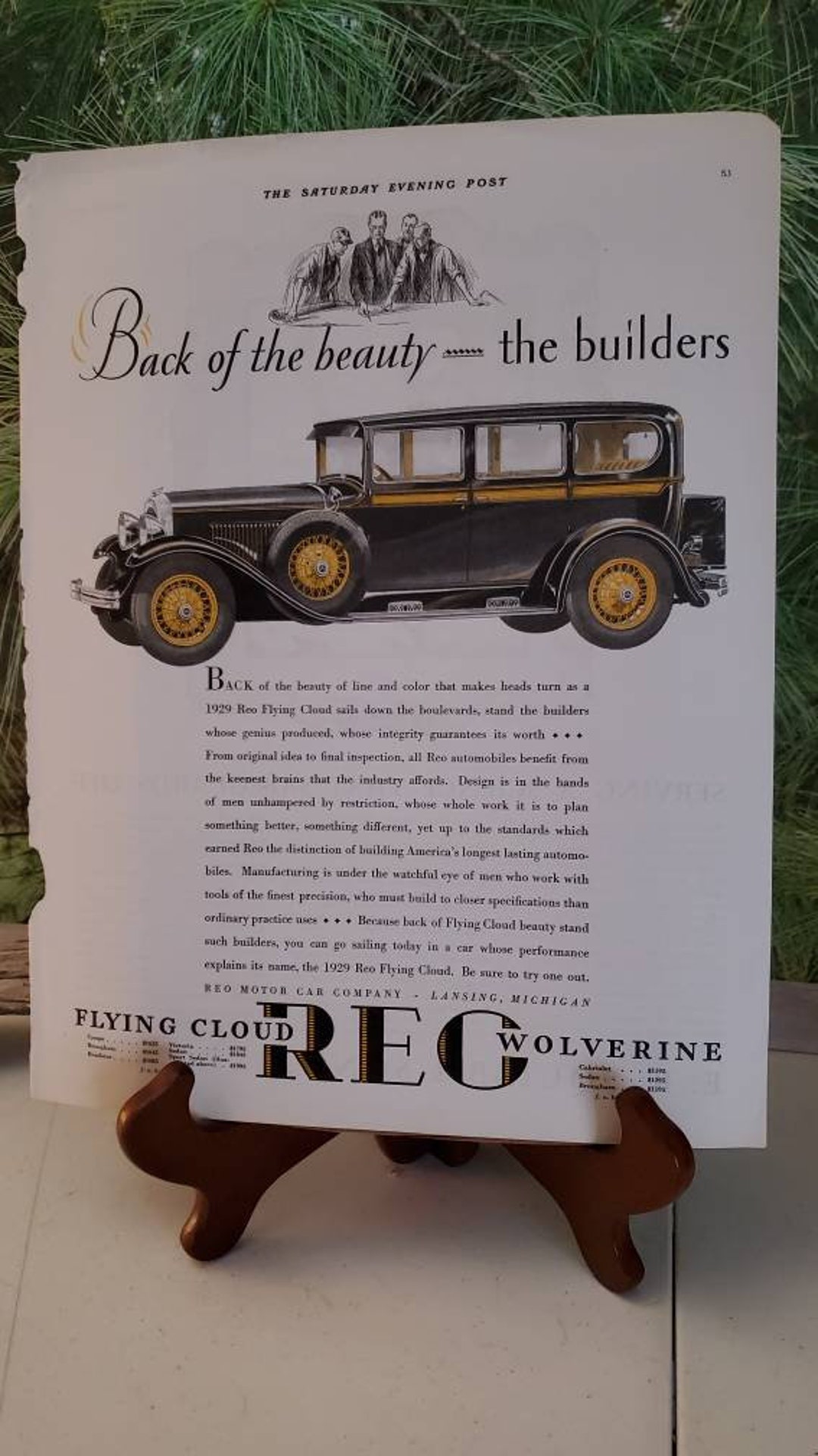 1928 REO Flying Cloud Wolverine Magazine Advertisement Antique Ephemera ...