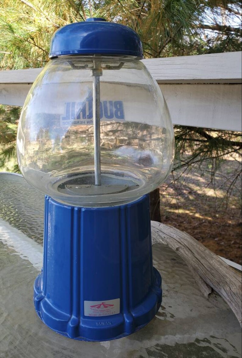 Blue Carousel Metal & Glass Gumball Machine / Buctril Corn | Etsy