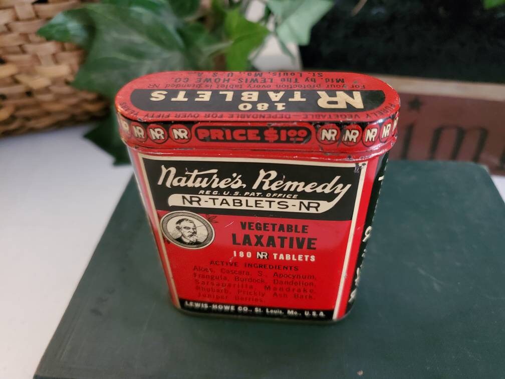 Antique Nature's Remedy NR Tablets Vegetable Laxative Tin / Collectible ...