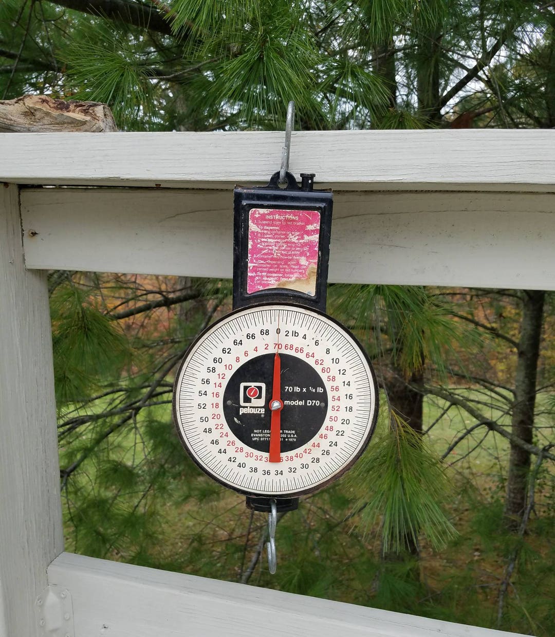 Pelouze Hanging Scale Model D70 - 70 Lb X 1/4 LB With Galvanized ...