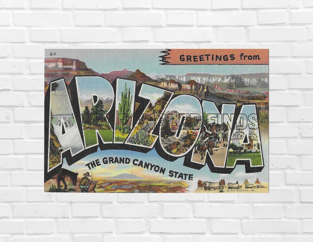 Digital Download Big Letters Greetings From ARIZONA the Grand Canyon ...