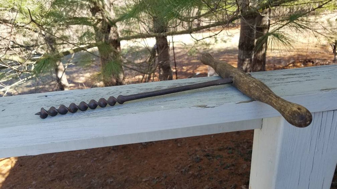 3/4 Inch Antique Hand Auger / Rustic Tools / Antique Hand Tool | Etsy