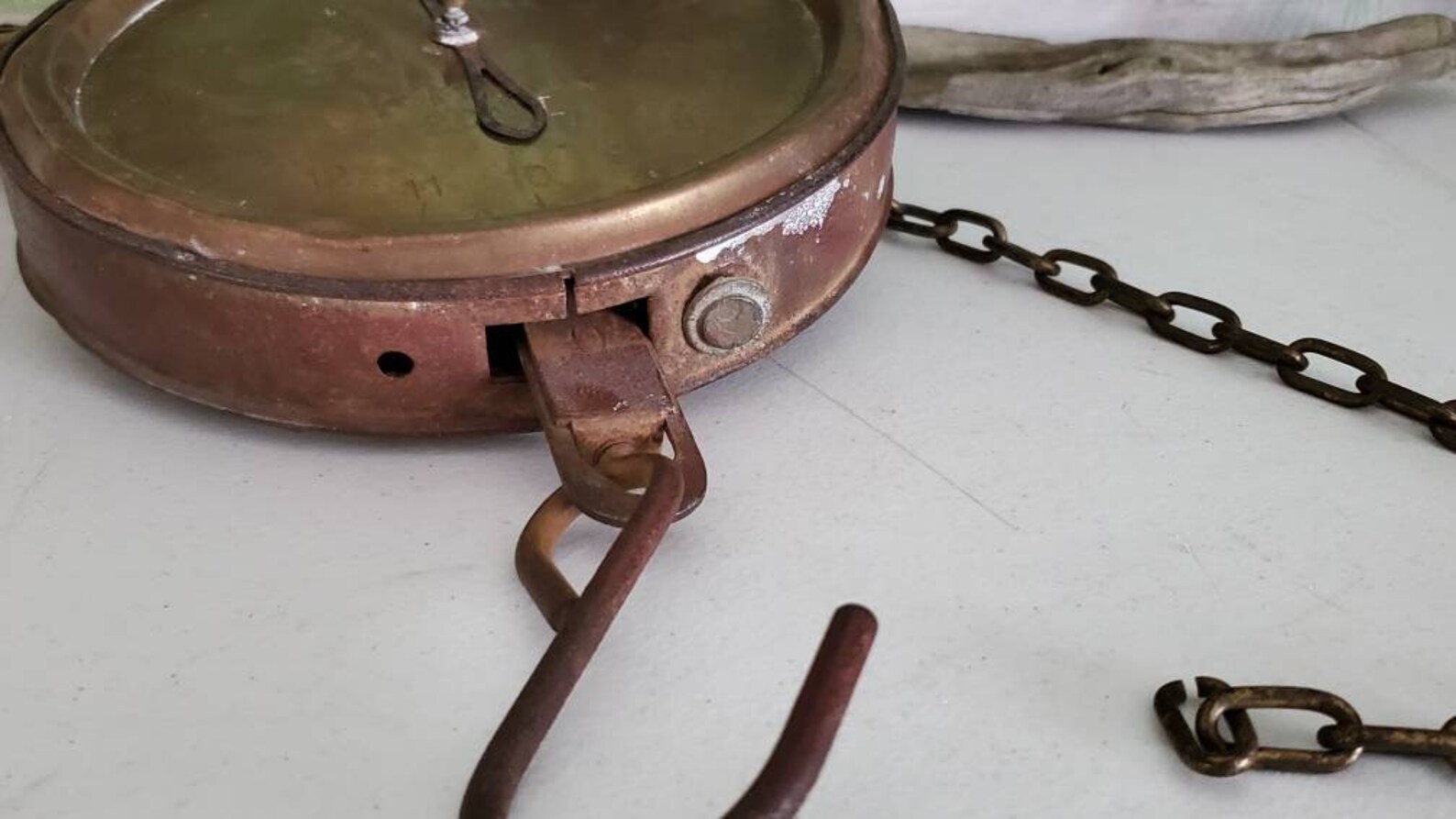 1920s Hanging Brass Face Milk Scale Chatillon 40 Lbs. X 1/10 Lbs ...
