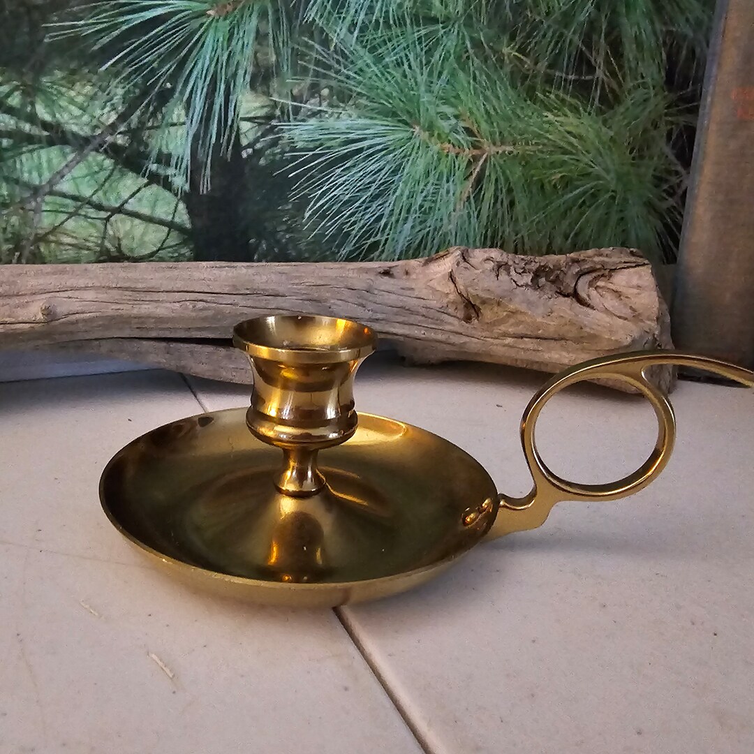 Small Brass Finger Loop Candle Holder Farmhouse Brass Candle Holder ...