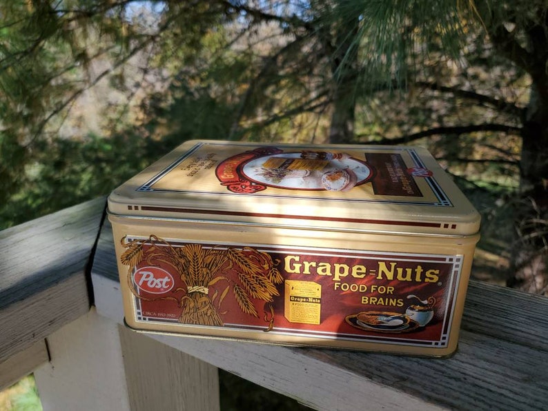 1980s Post Grape Nuts Cereal Tin: Retro Kitchen Storage #1324 - Etsy