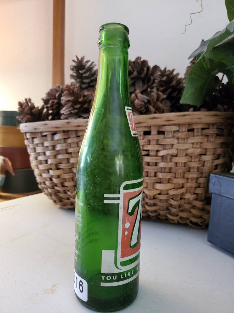 7 UP Green Glass Soda Bottle 10 Ounce 7 UP Bottle From 1963 | Etsy